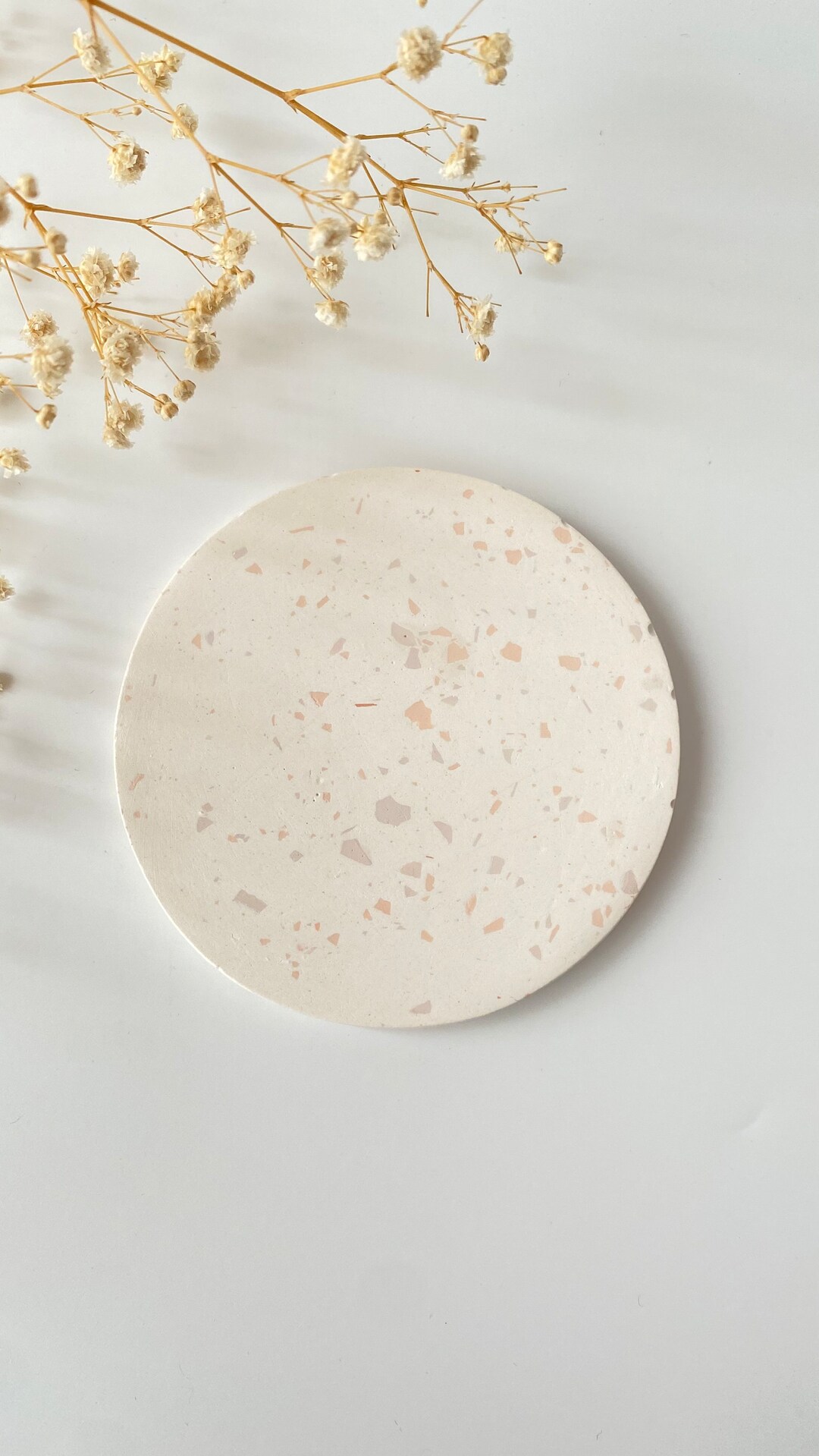 30x30 Cm Terrazzo Round Tray, Terrazzo Serving Plate, Large Round ...