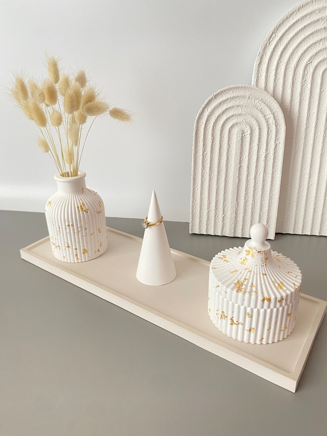 Antique Beige Large Rectangular Tray, Catchall Tray, Large Serving Tray ...