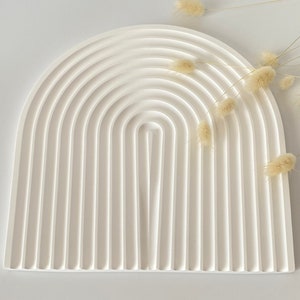 Large White Arch Serving Tray,gold Leaf Decorated Vanity Arch Tray ...