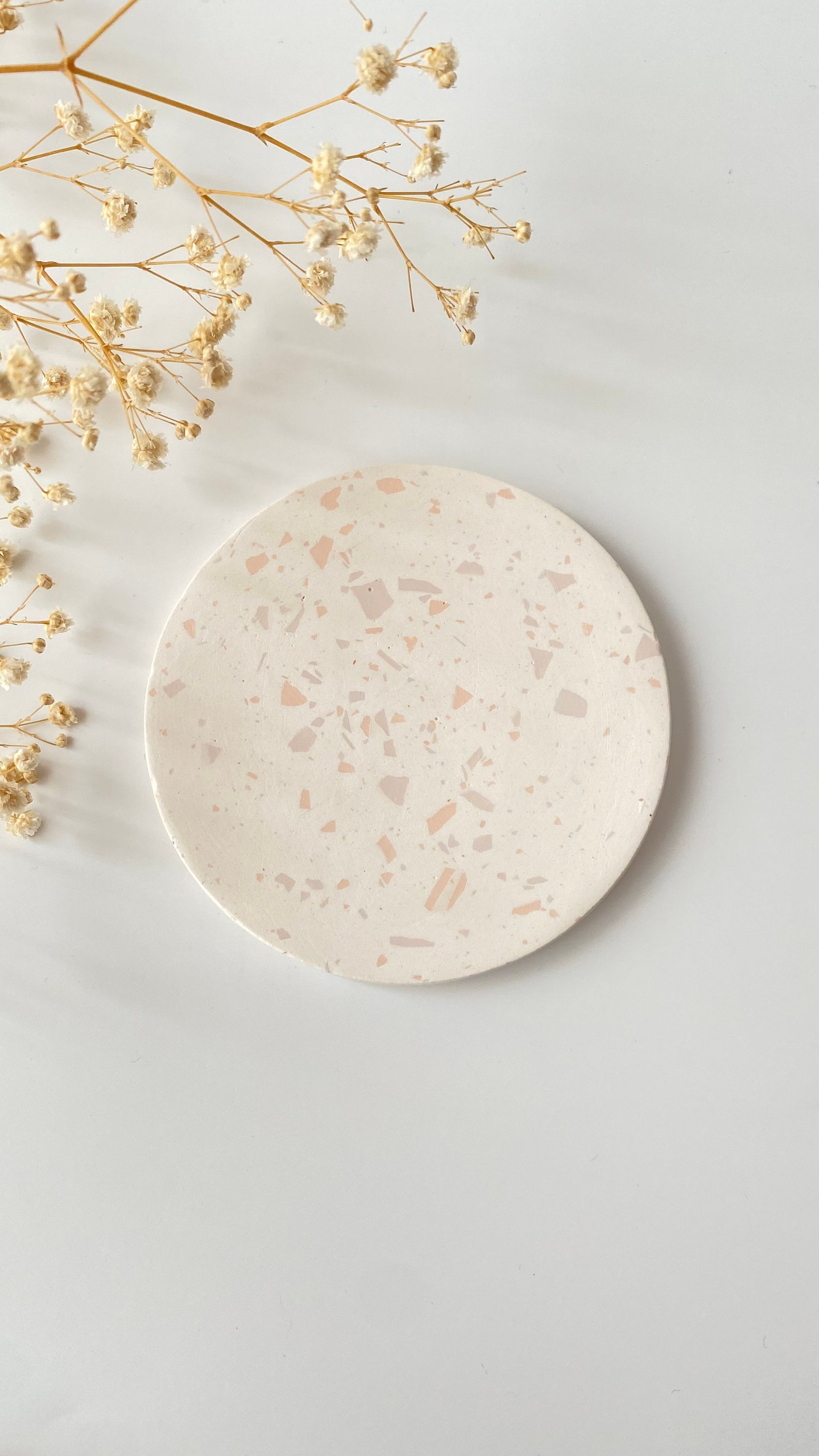 30x30 Cm Terrazzo Round Tray, Terrazzo Serving Plate, Large Round ...