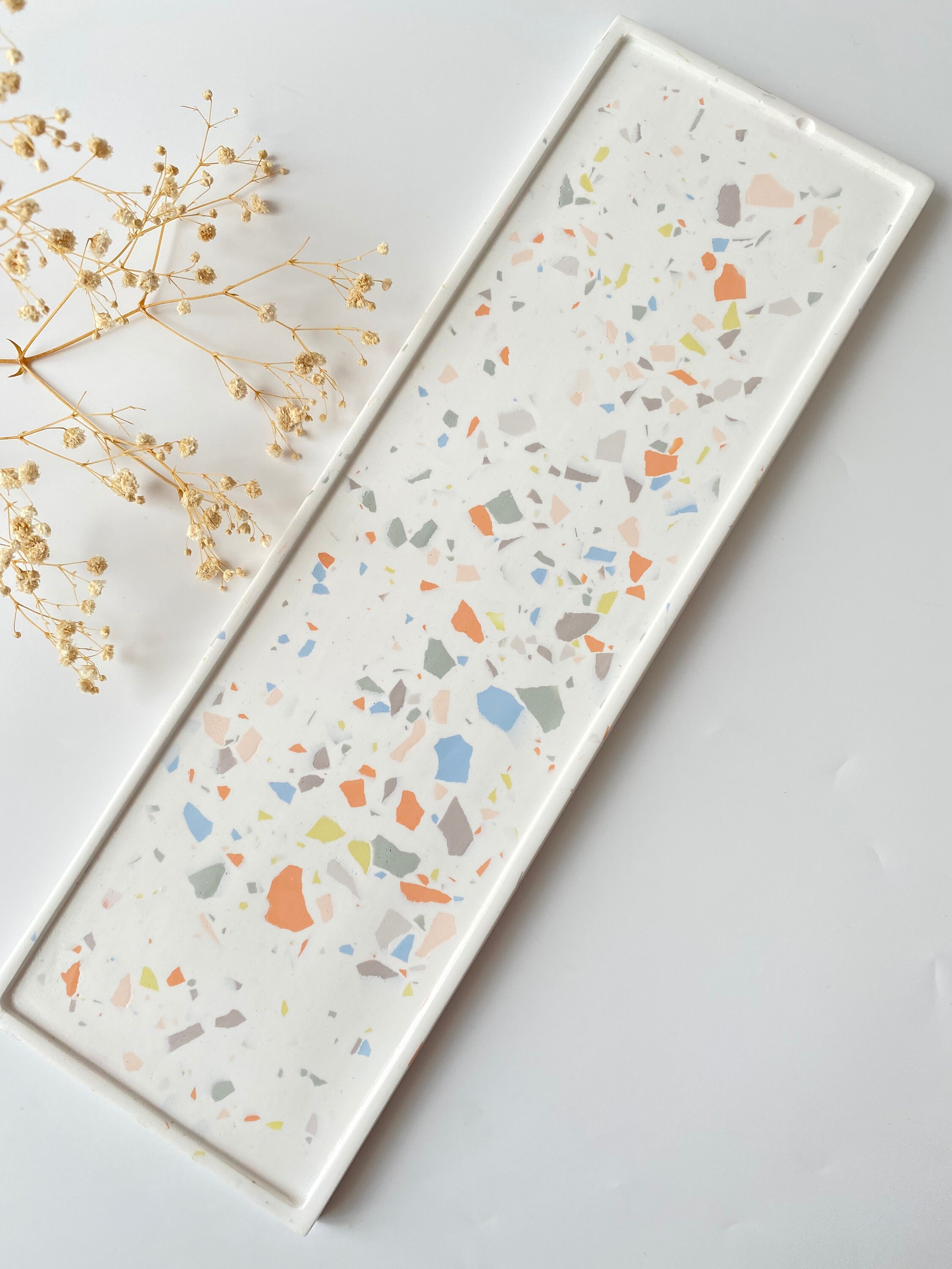 Large Rectangular Soft Terrazzo Tray, Terrazzo Table Tray, Christmas ...