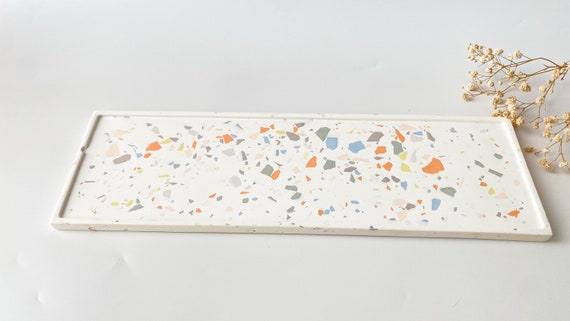 Large Rectangular Soft Terrazzo Tray Terrazzo Table Tray - Etsy
