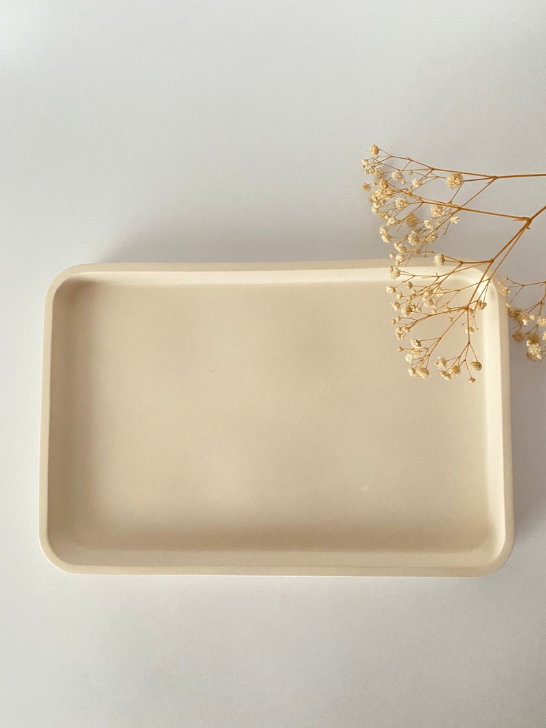 Minimalist Beige Stone Storage, 9 Color Options, Rectangle Serving Tray ...
