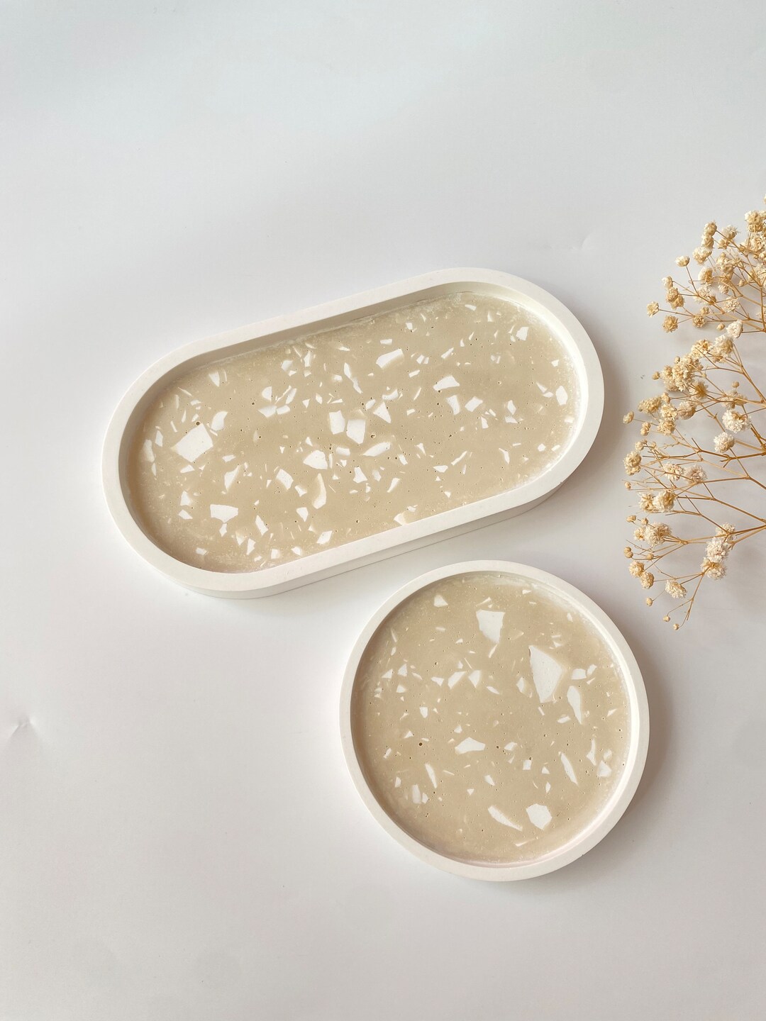 Terrazzo Trays and Coasters, Vanity Tray, Round Tray, Unique Design ...