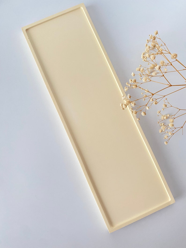 Minimalist Rectangular Trays, Light Mustard Yellow Tray, Big Catchall ...