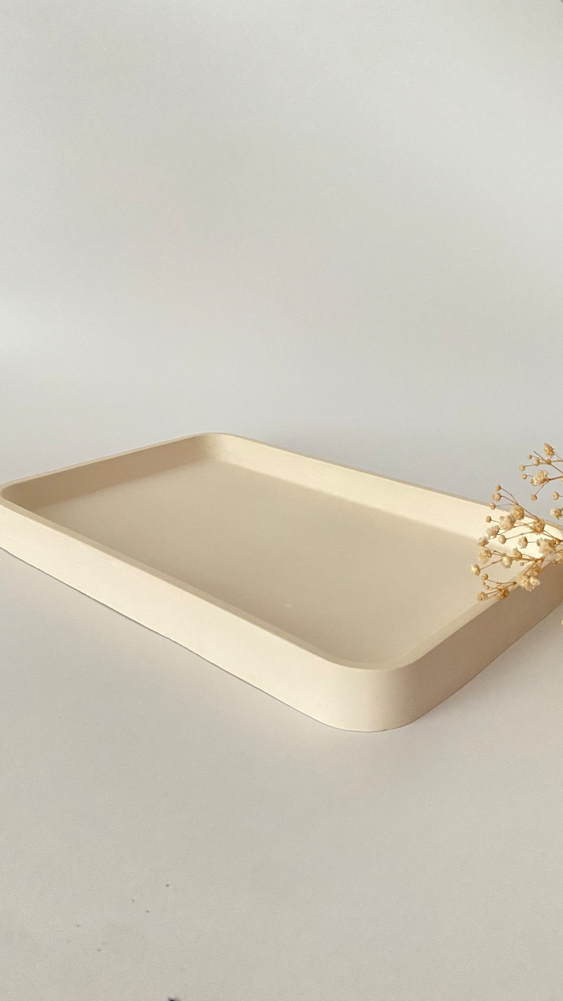 Minimalist Beige Stone Storage, 9 Color Options, Rectangle Serving Tray ...