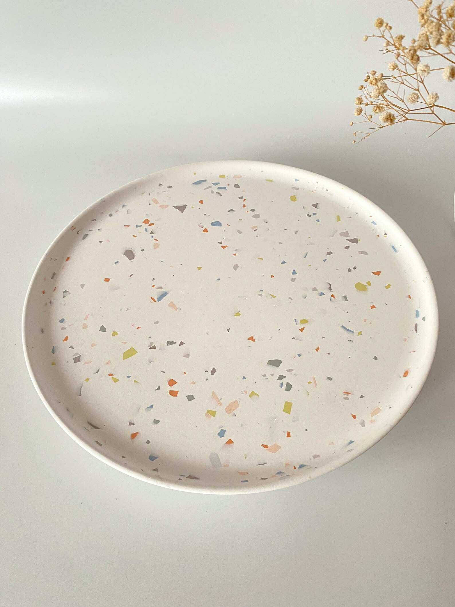 Terrazzo Vanity Tray, Large Terrazzo Round Tray, Decorative Terrazzo ...