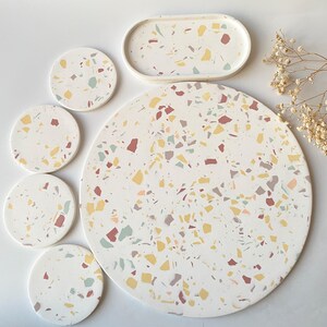 Set of 6 Pieceterrazzo Serving Trays, Terrazzo Dinning Table Trays ...