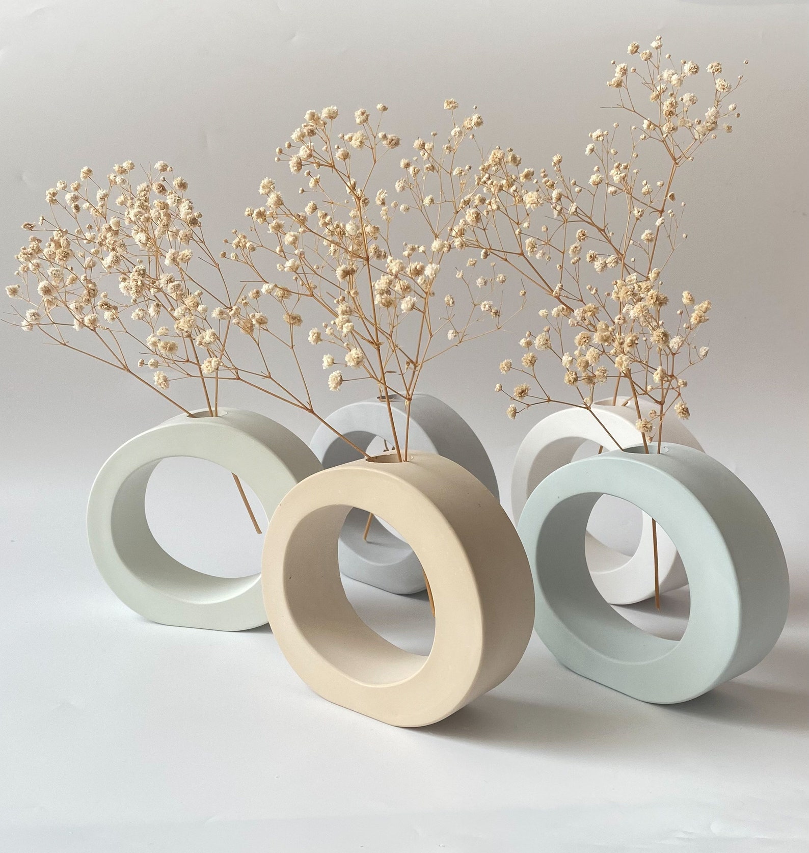 Concrete Soft Color Vase, 9 Color Options, Concrete Geode Vase ...