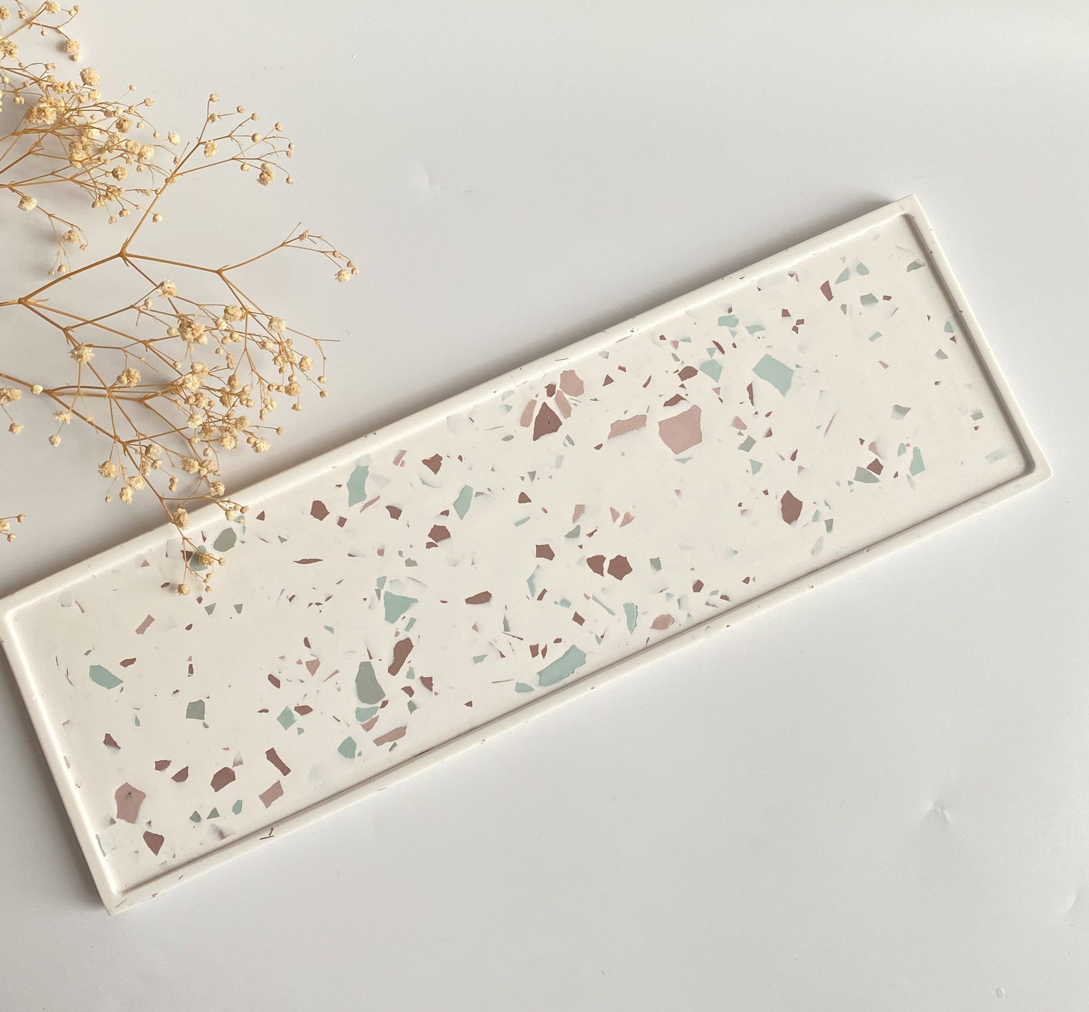 Soft Rectangular Large Terrazzo Tray Large Terrazzo Table - Etsy