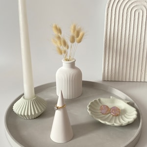 Light Grey Concrete Tray, 3 Size Options, Round Catchall Tray, Large ...