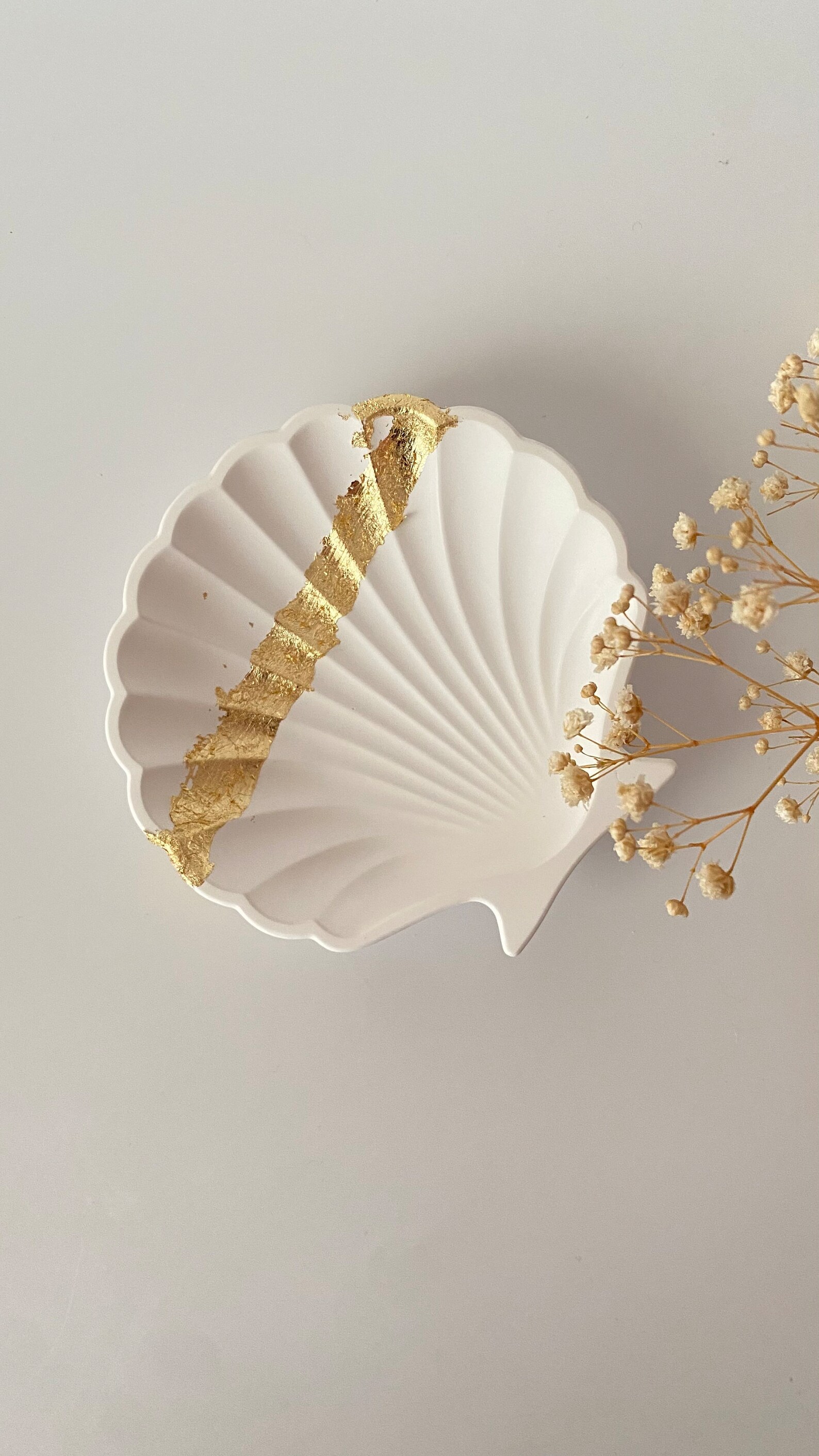 Sea Shell Dish With Gold Leaf, 9 Color Options, Trinket Tray ...