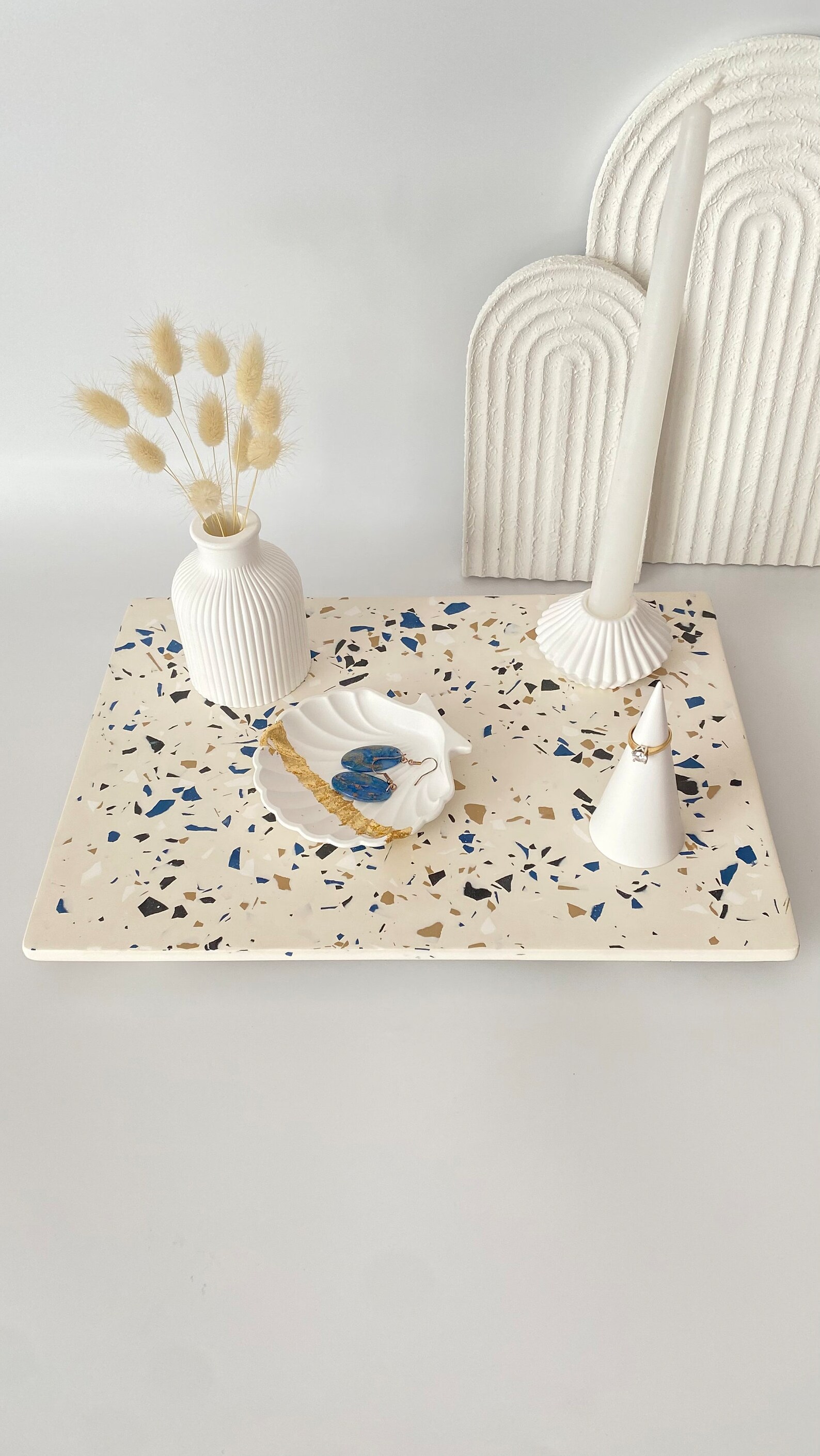 Terrazzo Serving Tray With Handle, 30 Cm, 35 Cm and 50 Cm Long ...
