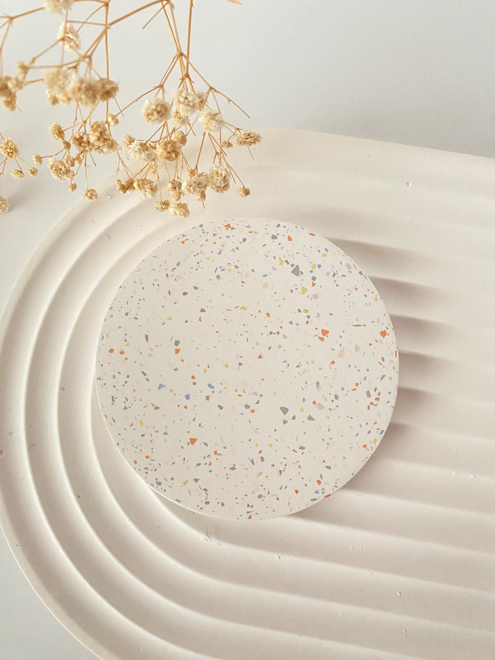Round Terrazzo Coasters Set of Terrazzo Coasters - Etsy