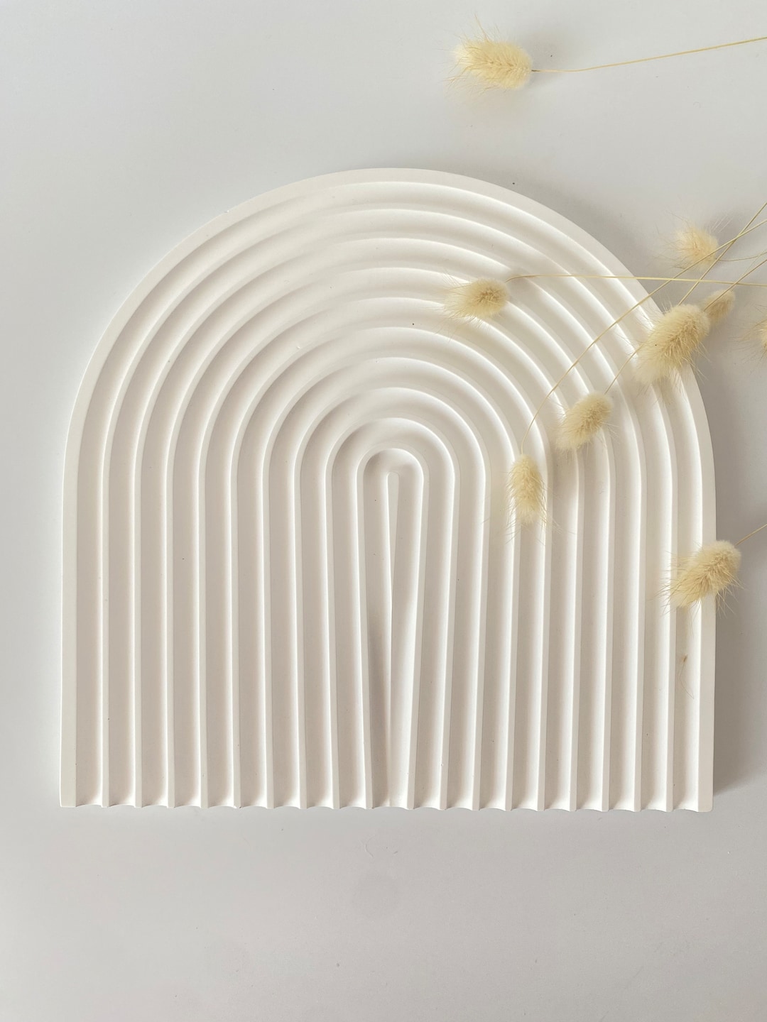 Large White Arch Serving Tray,gold Leaf Decorated Vanity Arch Tray ...