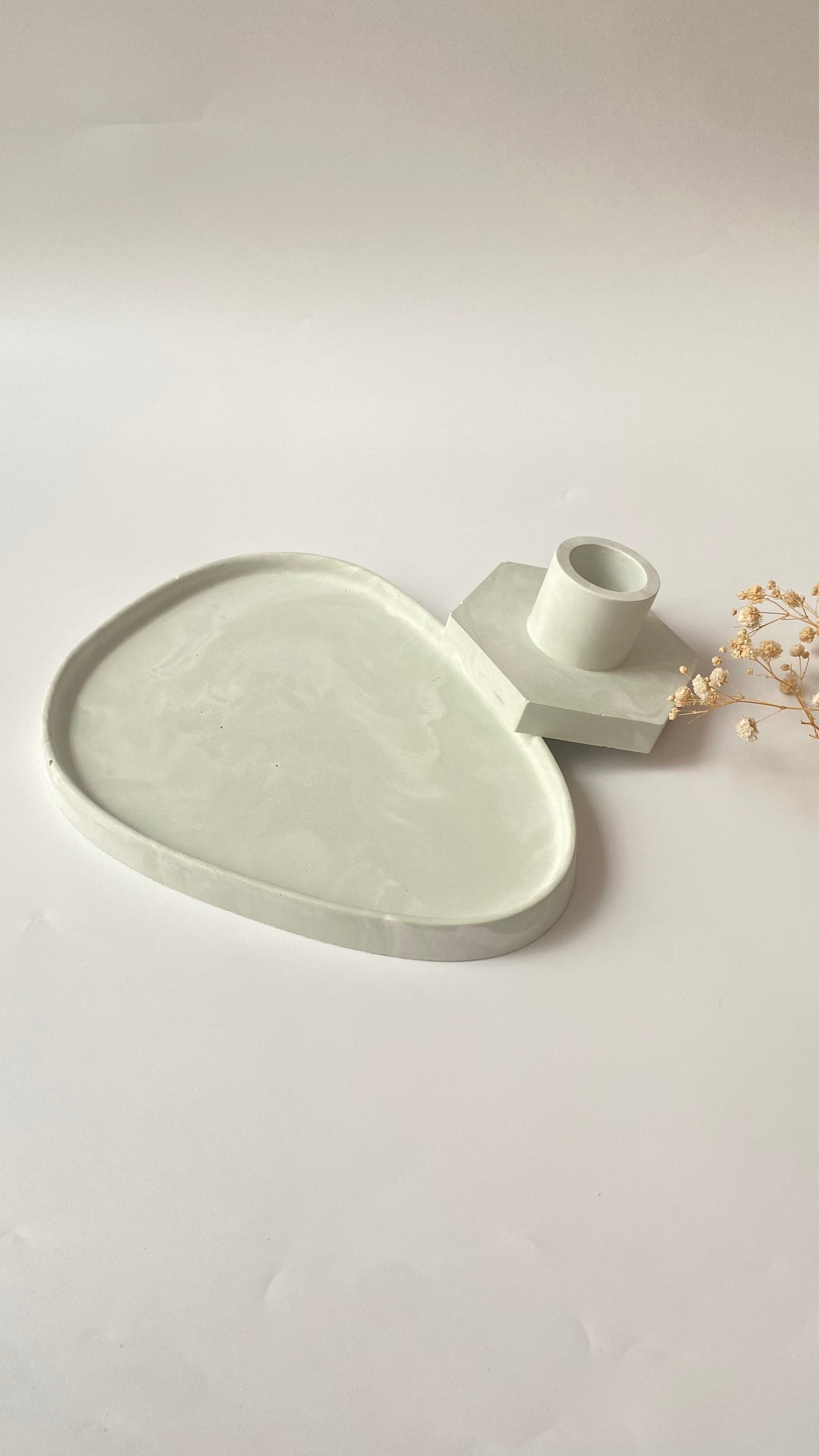 Stone Tray Set, Stone Candelstick Holder, 9 Color Options, Vanity Trays ...