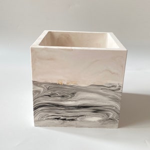 Concrete Marble Planter, Square Stone Planter, Handmade Planter ...
