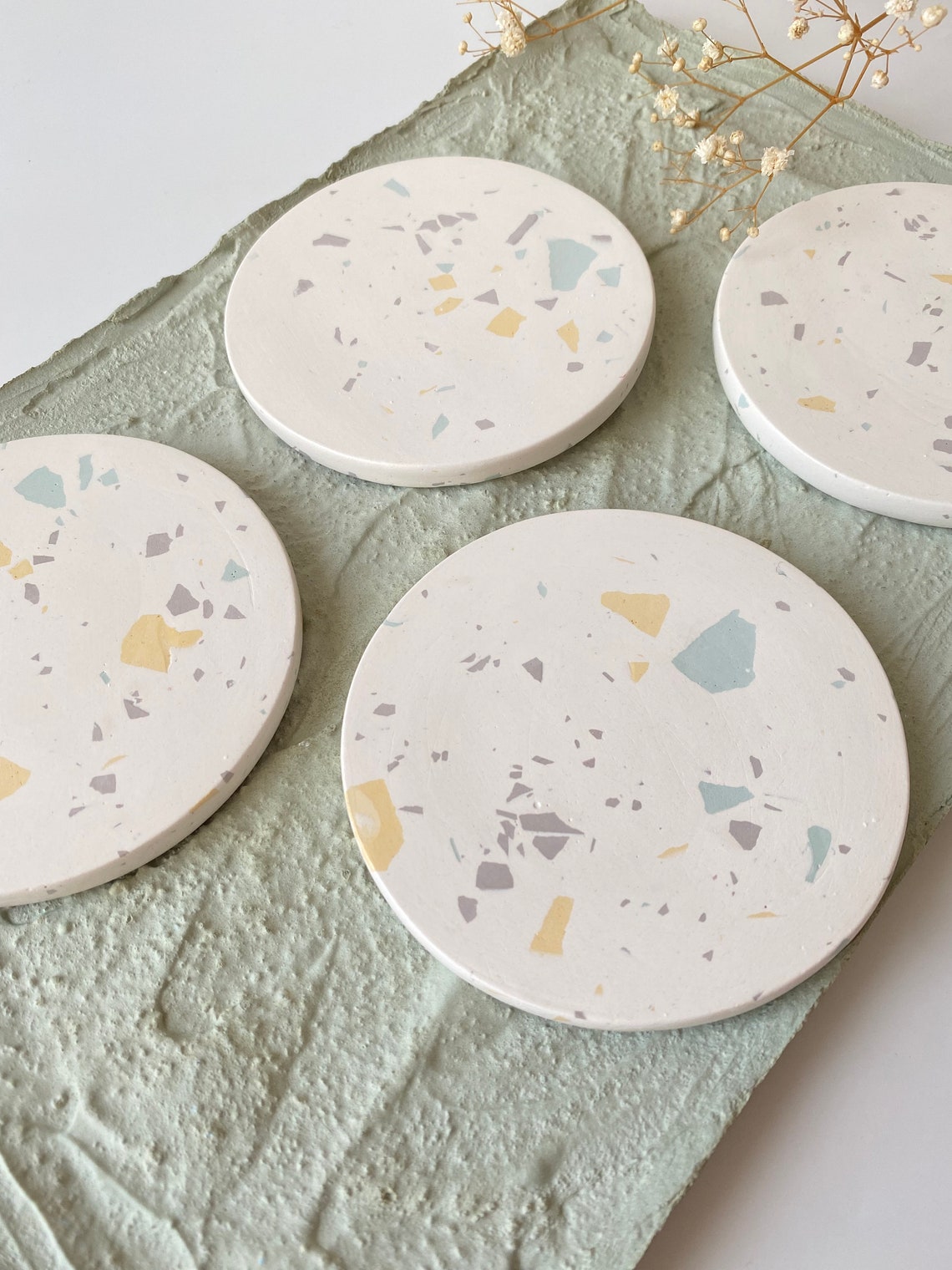Set of 4 Terrazzo Coasters Soft Terrazzo Coasters Christmas - Etsy