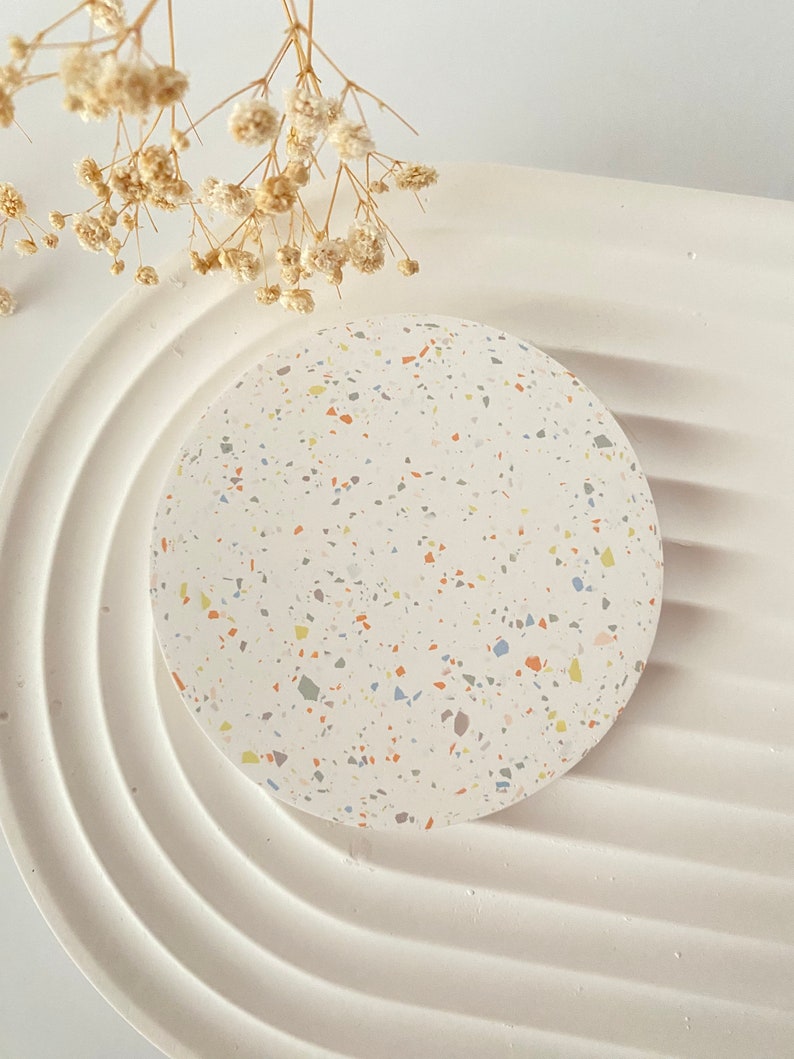 Round Terrazzo Coasters, Set of Terrazzo Coasters, Housewarming Gifts ...