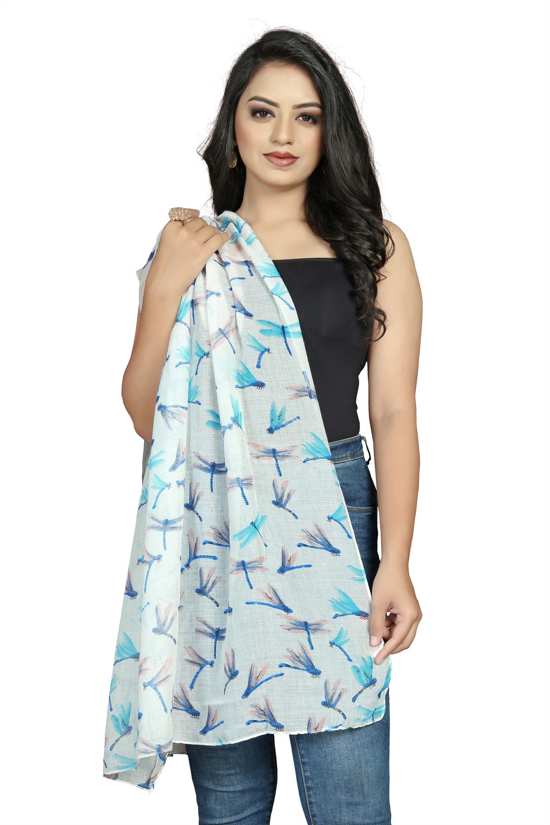 Ladies Women's Dragonfly Print Scarf Wraps Shawl Soft - Etsy UK