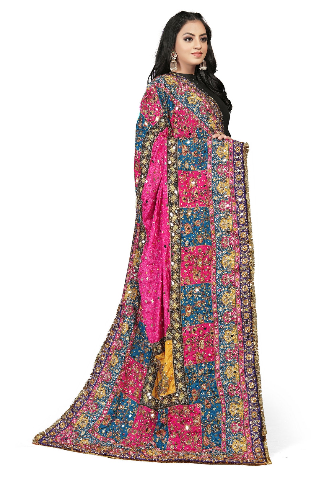 New Fancy Handmade Embroidery Mirror Work Dupattas/ HOT - Etsy