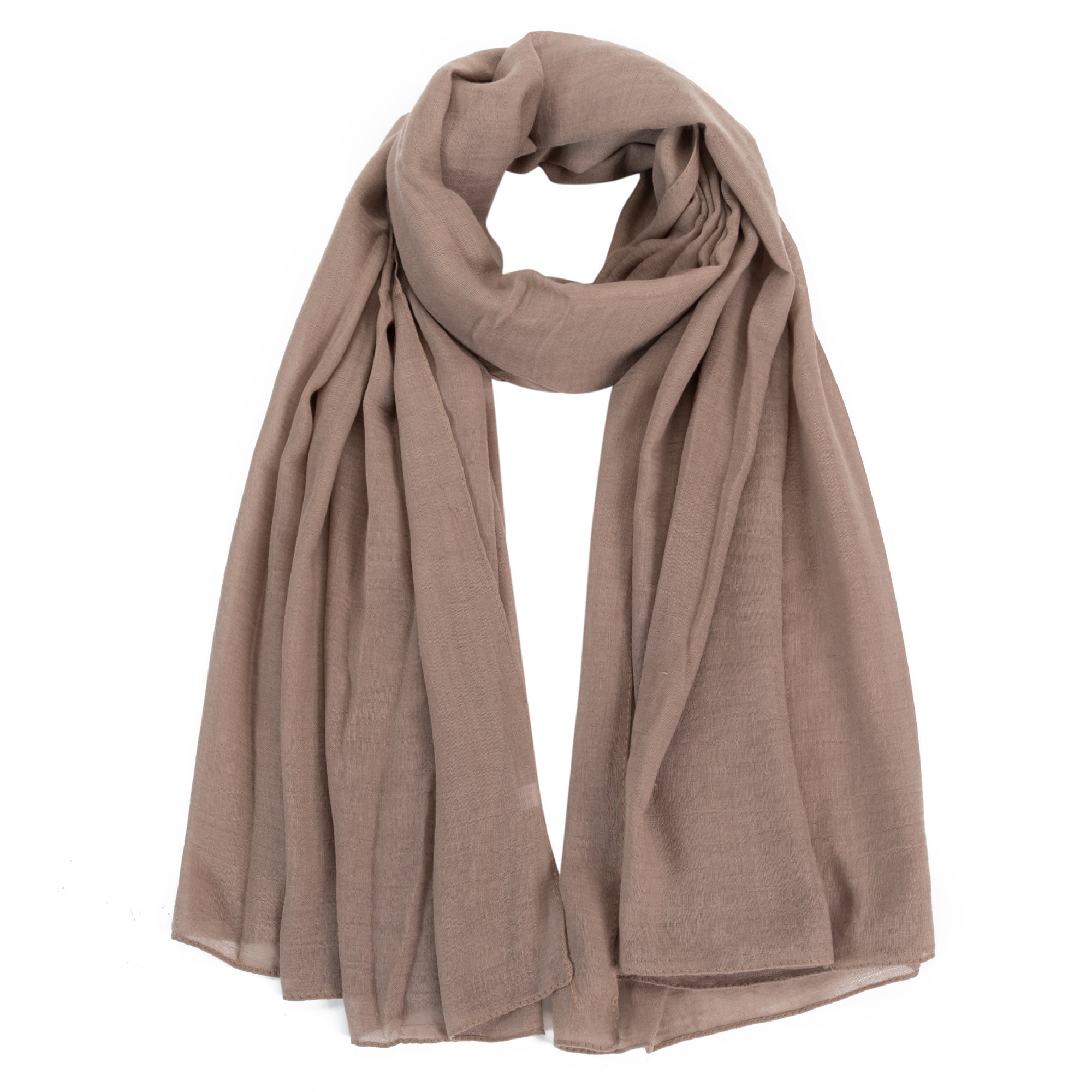 Women's Cotton Scarves Ladies Light Soft Fashion Scarf Neck Solid Wrap ...