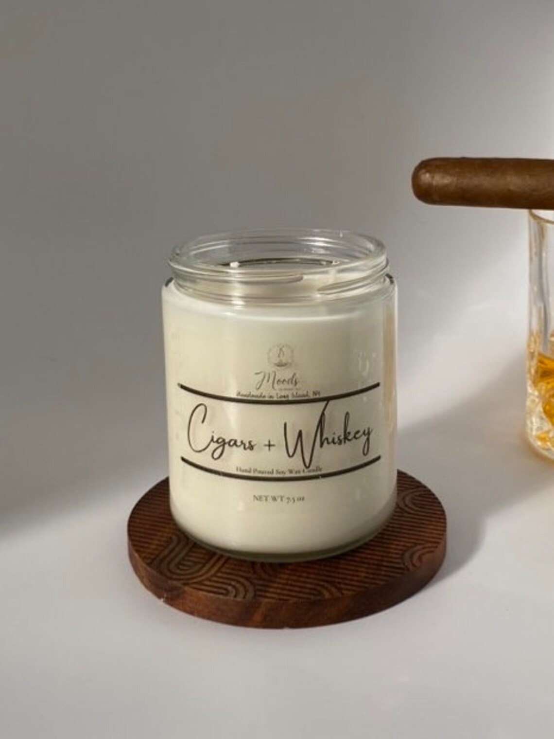 Cigars + Whiskey Candle - Etsy