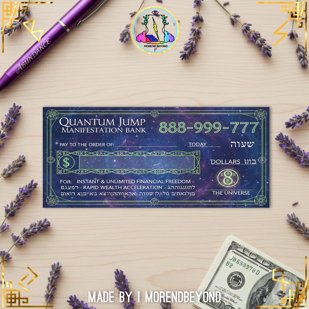 Instant Abundance Quantum Manifestation Printable Checks - Etsy