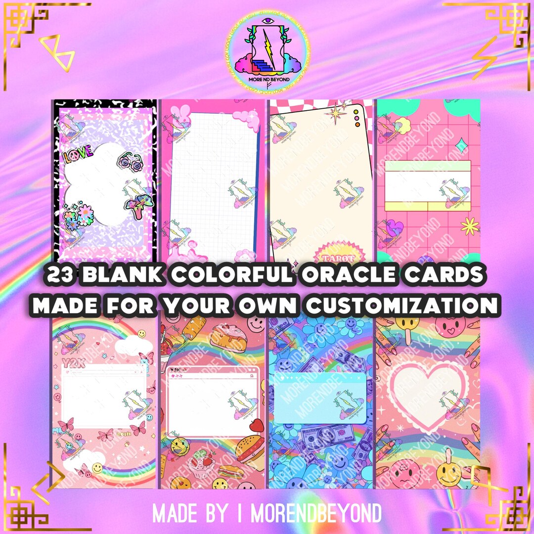 23 Y2k Vintage | Customizable | Printable Oracle Cards Tarot Deck | JPG ...