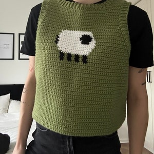 Crochet Sheep Vest Pattern, Crochet Tapestry Sweater Vest Pattern I ...