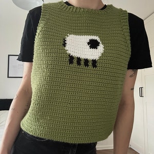 Crochet Sheep Vest Pattern, Crochet Tapestry Sweater Vest Pattern I ...