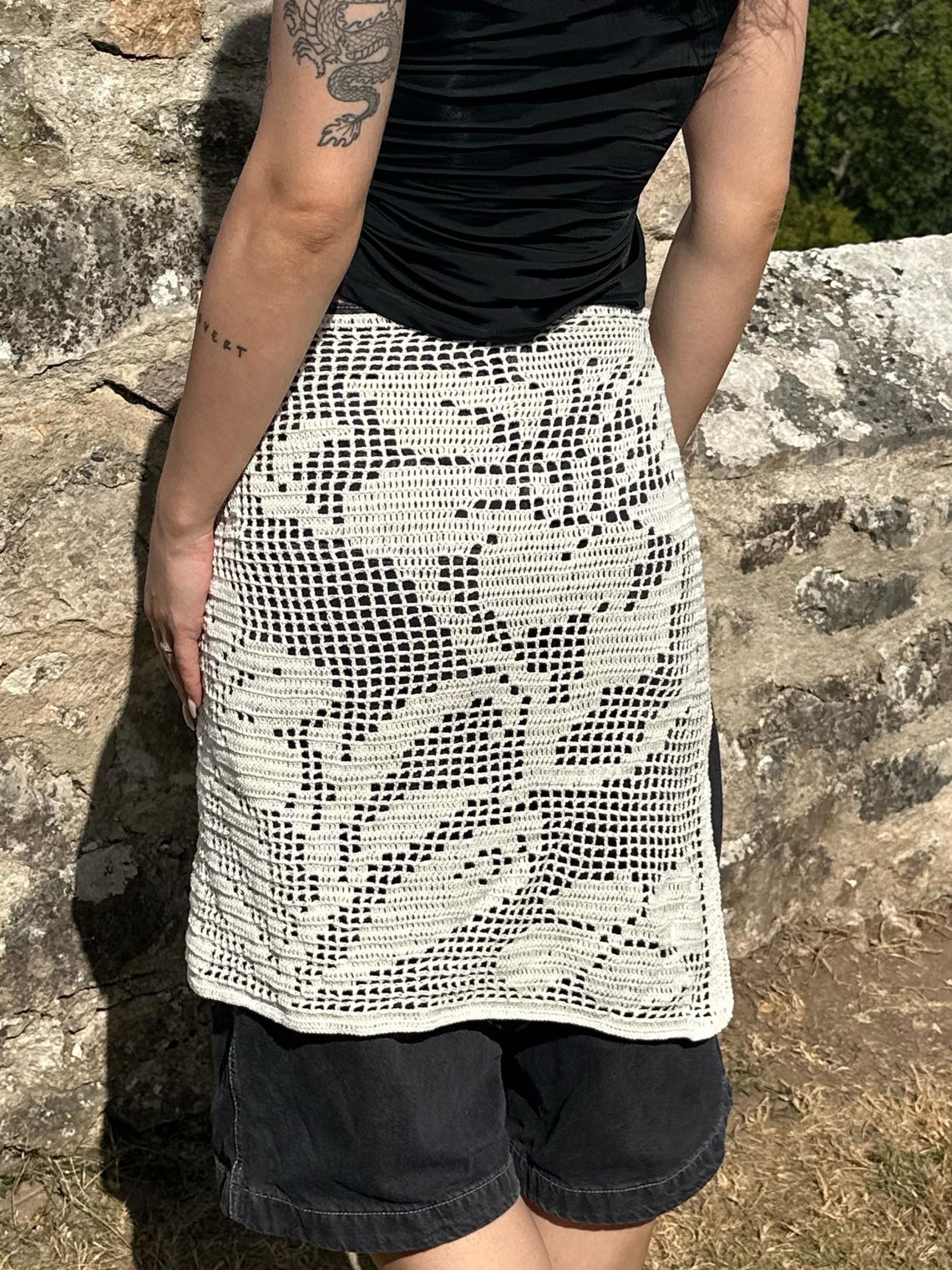 Crochet Filet Tie Skirt Pattern I Crochet Filet Cover up Skirt I PDF ...