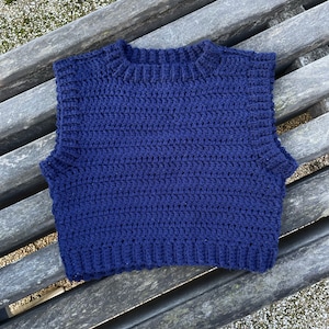Handmade Crochet Cropped Vest Pattern, Crochet Sweater Pattern, Easy ...