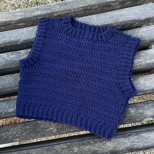 Handmade Crochet Cropped Vest Pattern, Crochet Sweater Pattern, Easy ...