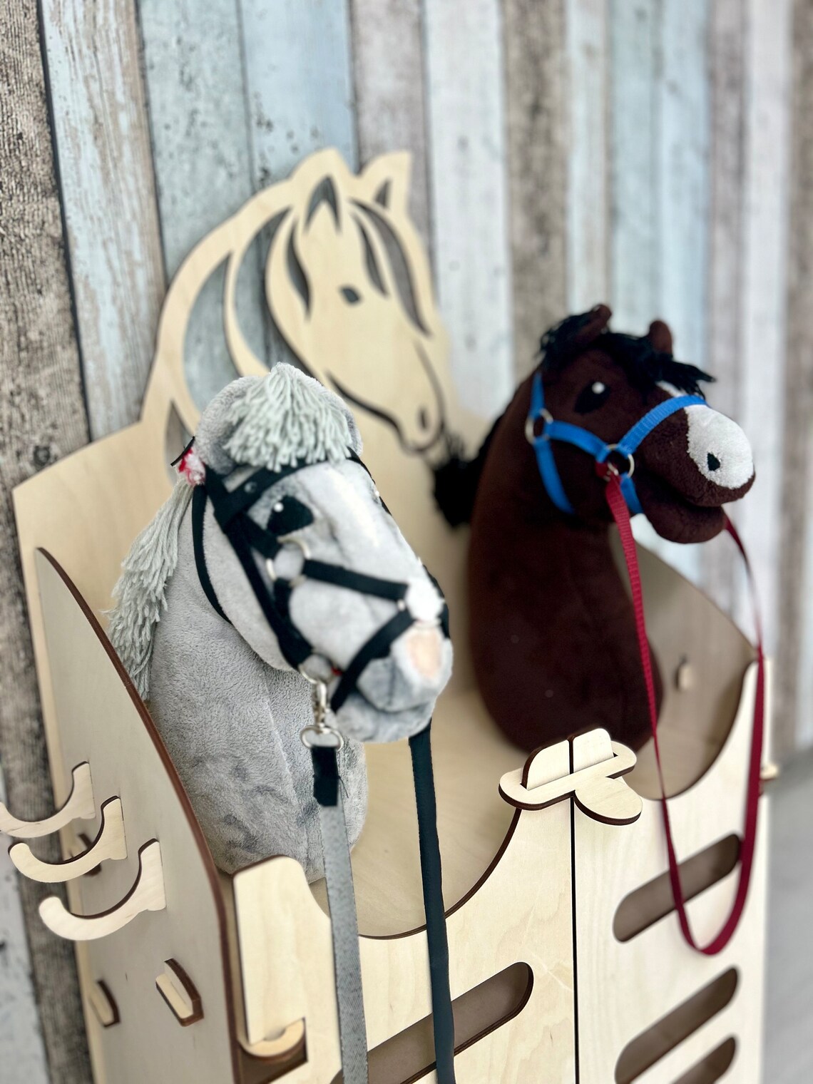 Hobby Horse Stand - Wooden Stable for 2 Horses - Handmade - Etsy Canada