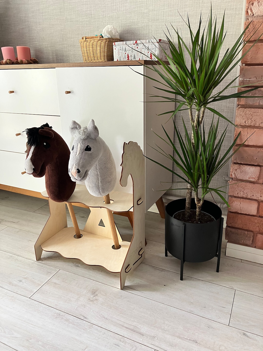 Hobby Horse Wooden Horse Stand, 2 Horses - Etsy