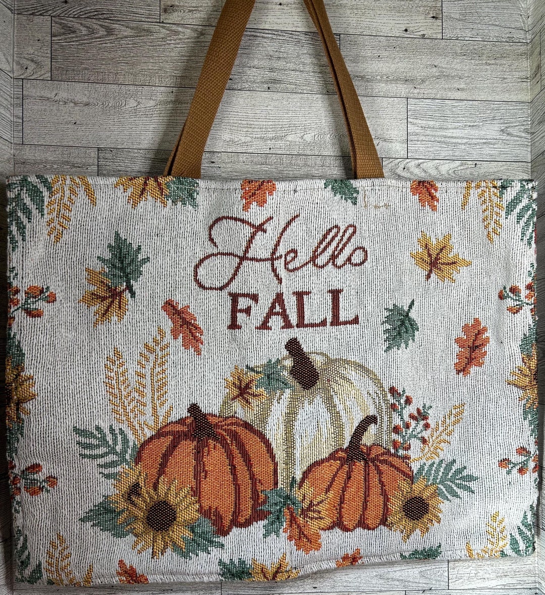 Hello Fall Woven Placemat Tote Bag, Double Layer, Colorful and Sturdy ...