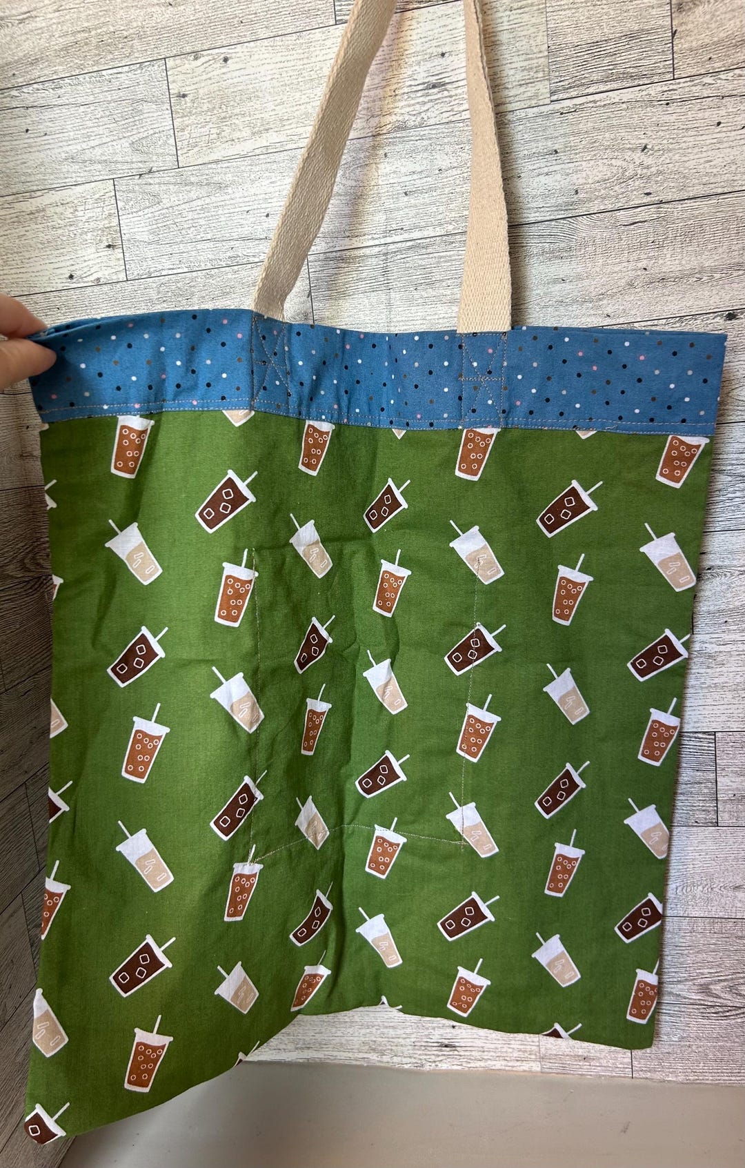 Iced Coffee Handmade Tote Bag, One of a Kind, Gift Ideas - Etsy