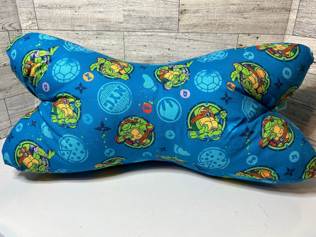 Ninja Turtles (TMNT) 3 Sided, Bone Shaped Travel Pillow, Great ...
