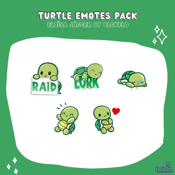 Turtle TWITCH/DISCORD EMOTES Drawing & Illustration Art & Collectibles ...