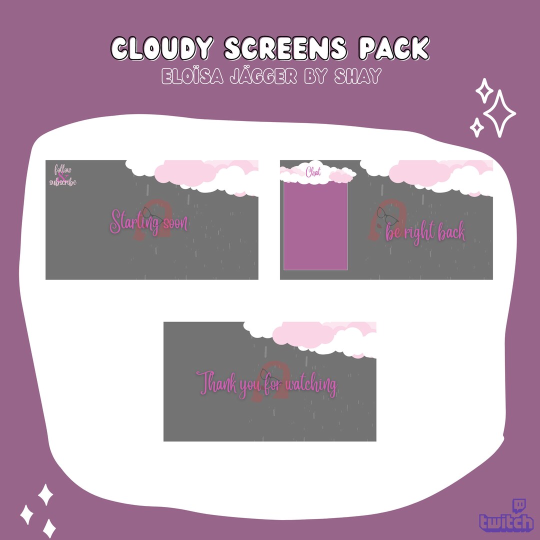TWITCH ANIMATED SCREENS Cloudy Screens Pack - Etsy