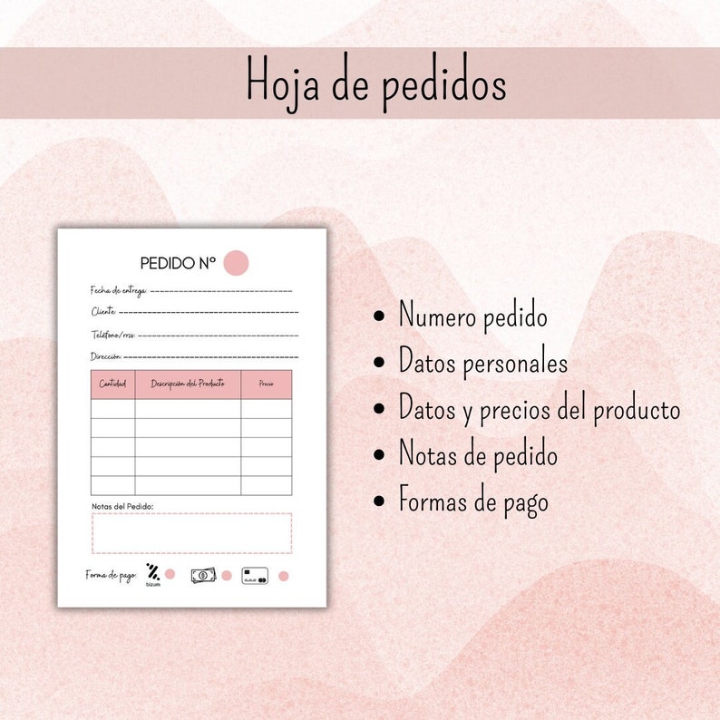 Printable Order Book in Spanish for Small Businesses Keep Track of Your ...