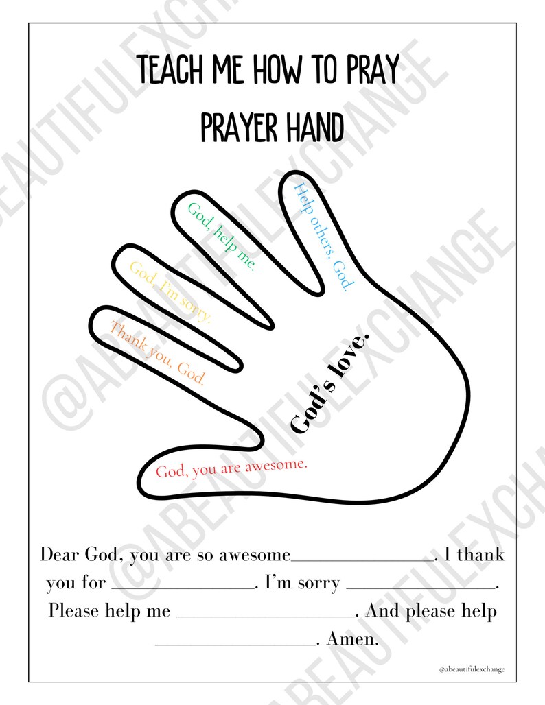 Teach Me How to Pray Prayer Hand - Etsy