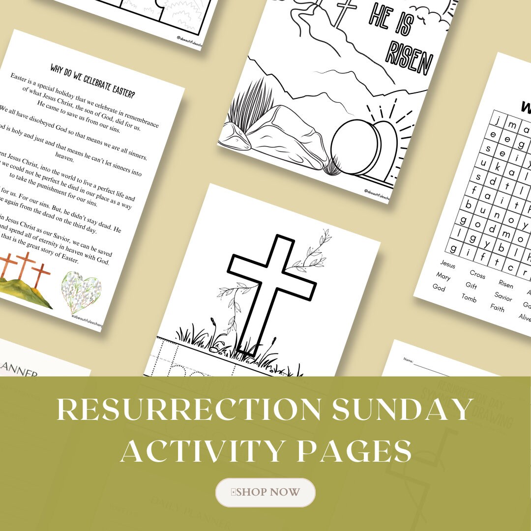 Resurrection Sunday/easter Activity Pages - Etsy