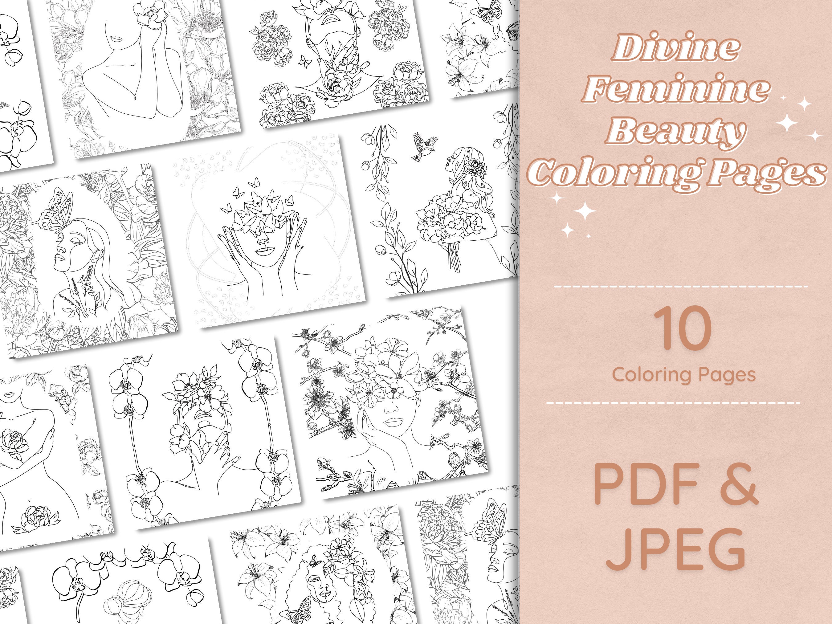 Divine Feminine Coloring Feminine Energy Coloring Pages Adult Coloring ...