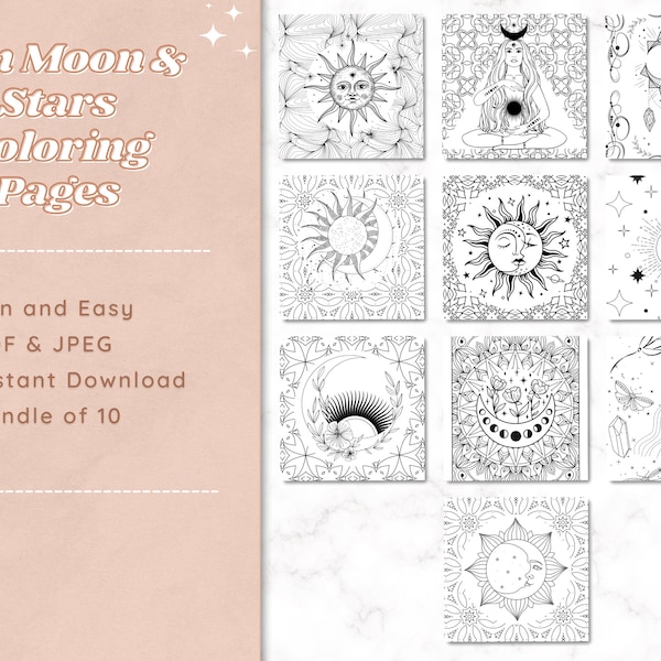 Celestial Coloring Page - Etsy