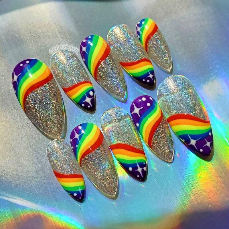 Bisexual Nails - Etsy