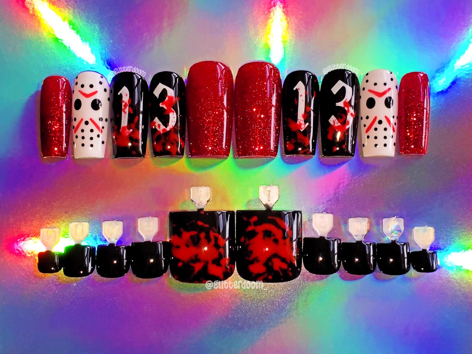 CAMP HORROR | Matching Horror Press on Nails + Toes Set | Includes ...