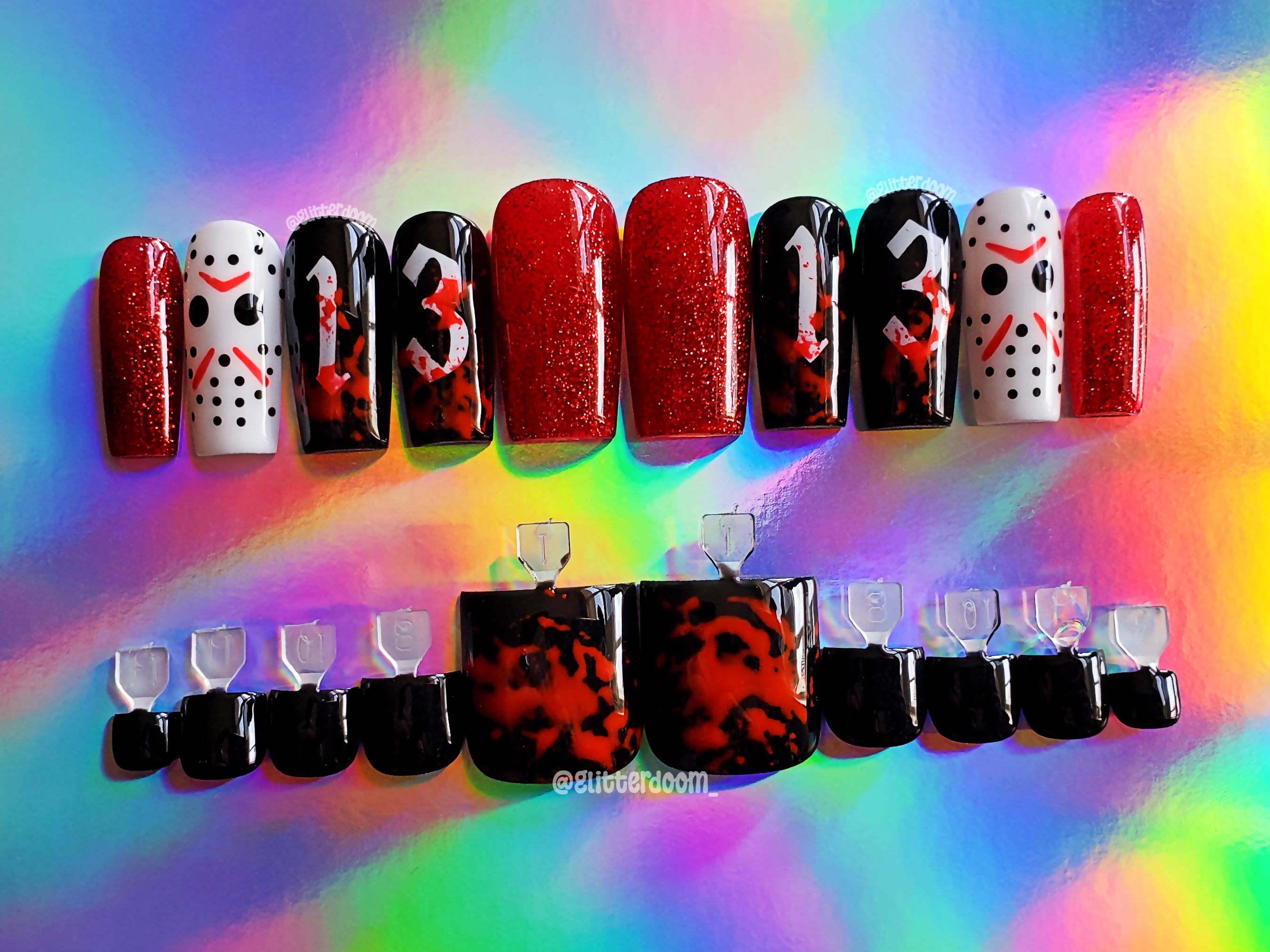 CAMP HORROR | Matching Horror Press on Nails + Toes Set | Includes ...