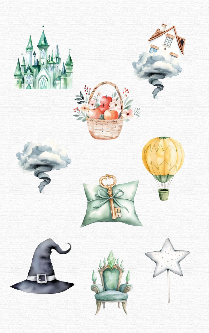 Wizard of Oz Clipart | Watercolor Characters (digital Download - Etsy